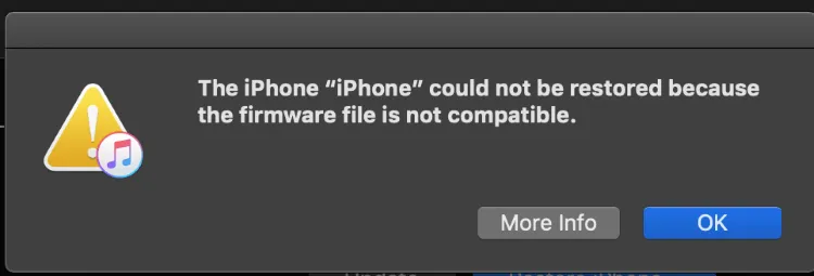 Fix The Firmware File is Not Compatible or Corrupt iPhone/iPad
