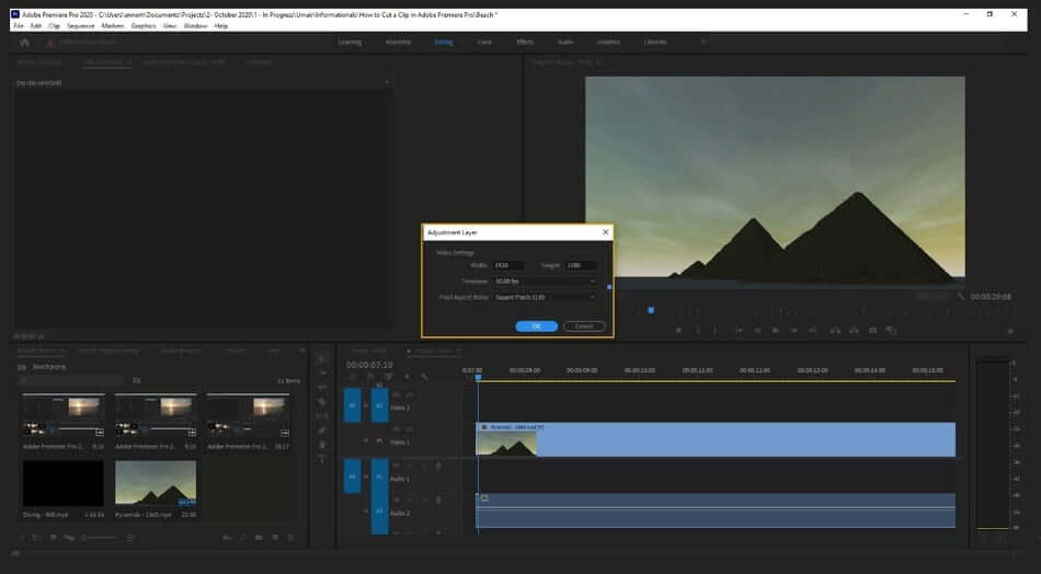 How To Add Make Adjustment Layer In Adobe Premiere Pro