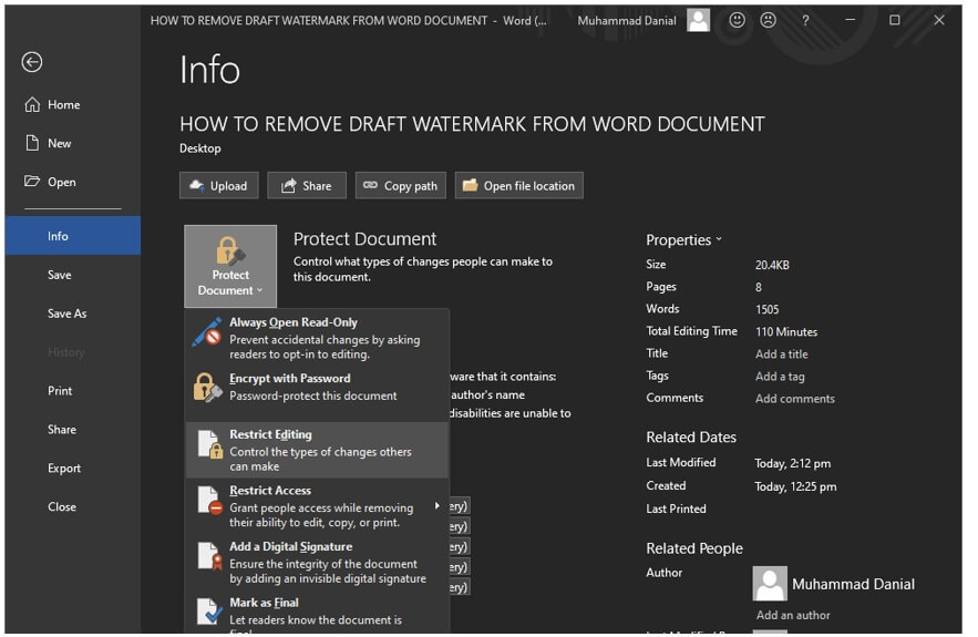 How To Remove Draft Watermark From Word Document Easily 2022 